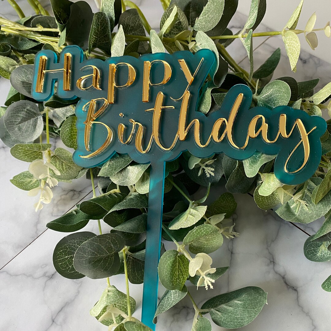 3D Custom Cake Topper, Birthday Cake Topper, Double Layer Acrylic Cake ...