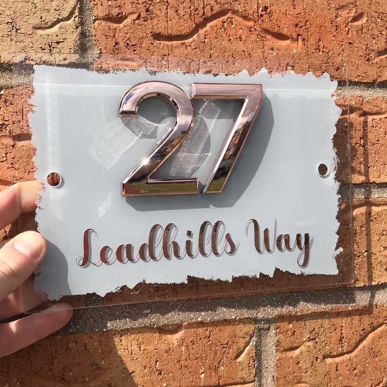 Door Number Sign 3D Hand Painted Acrylic Front Door Sign - Etsy