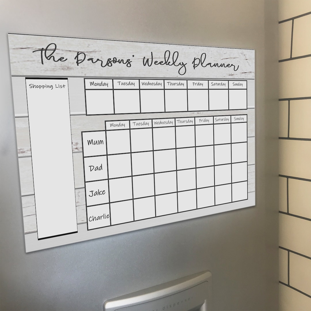 Wood Effect Family Meal Planner, A3 Family Planner, Wall Planner ...