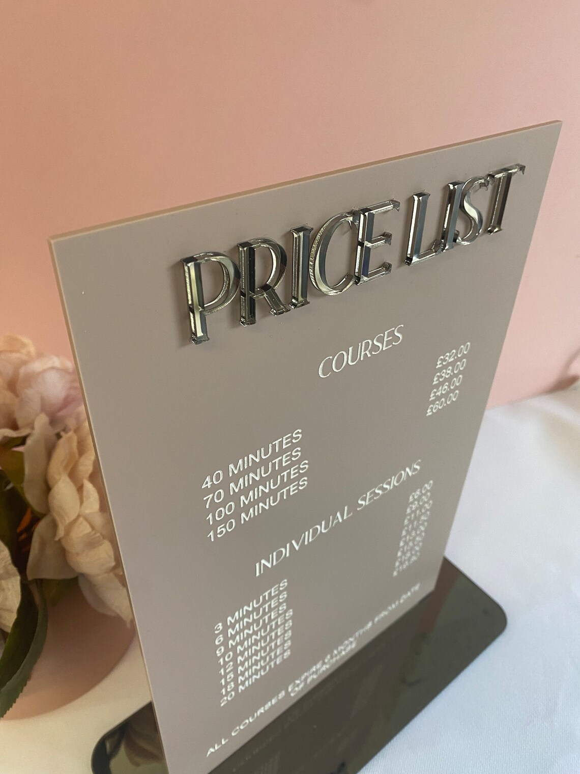 Custom Acrylic Salon Price List Sign: Engraved Small Business Decor - Etsy