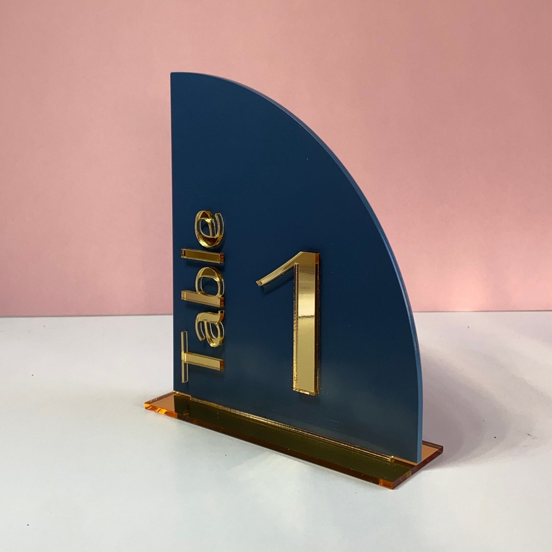 Wedding Table Number, Half Arch Table Number, Acrylic 3d Table Number ...