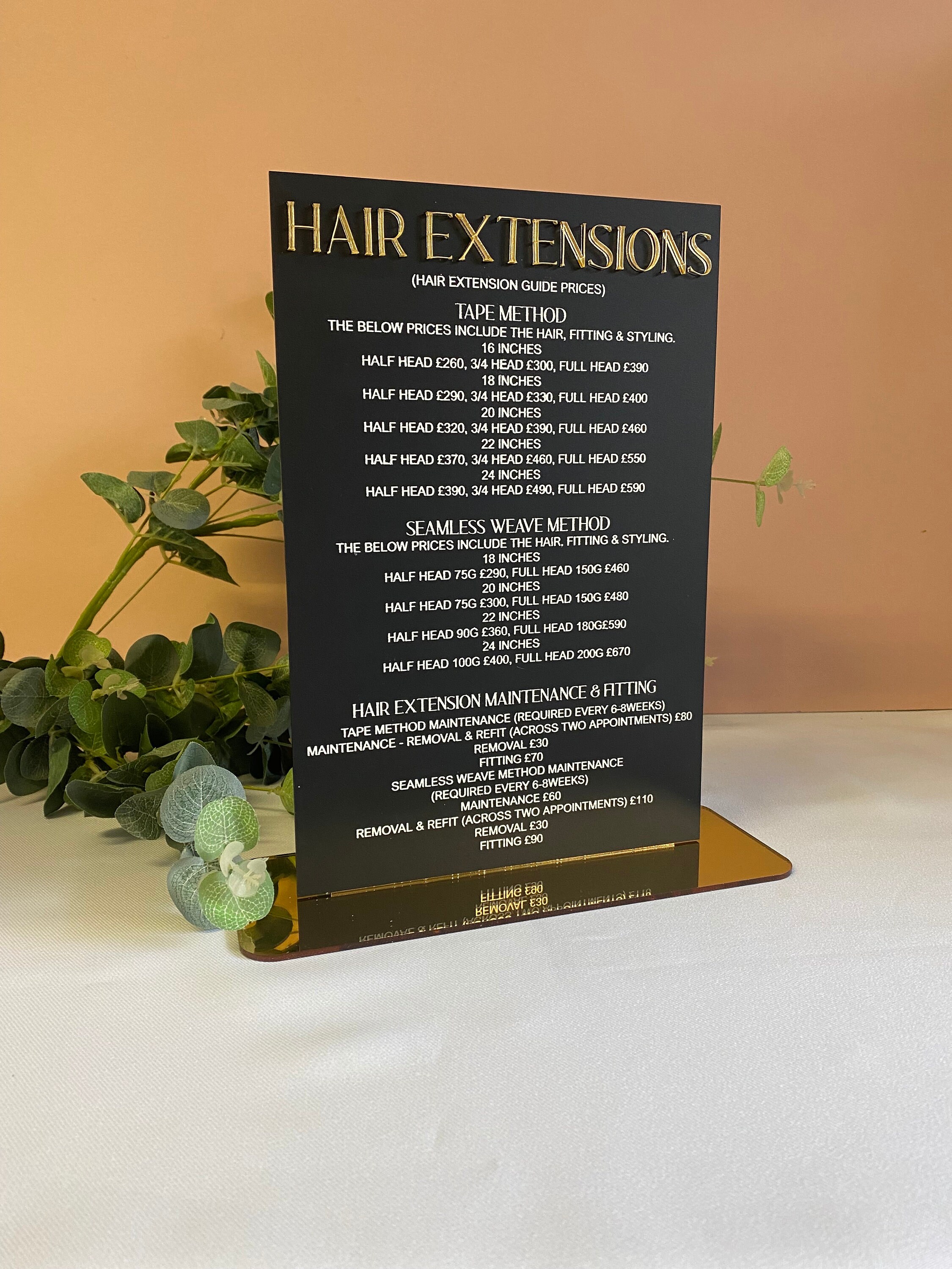 Custom Acrylic Salon Price List Sign: Engraved Small Business Decor - Etsy