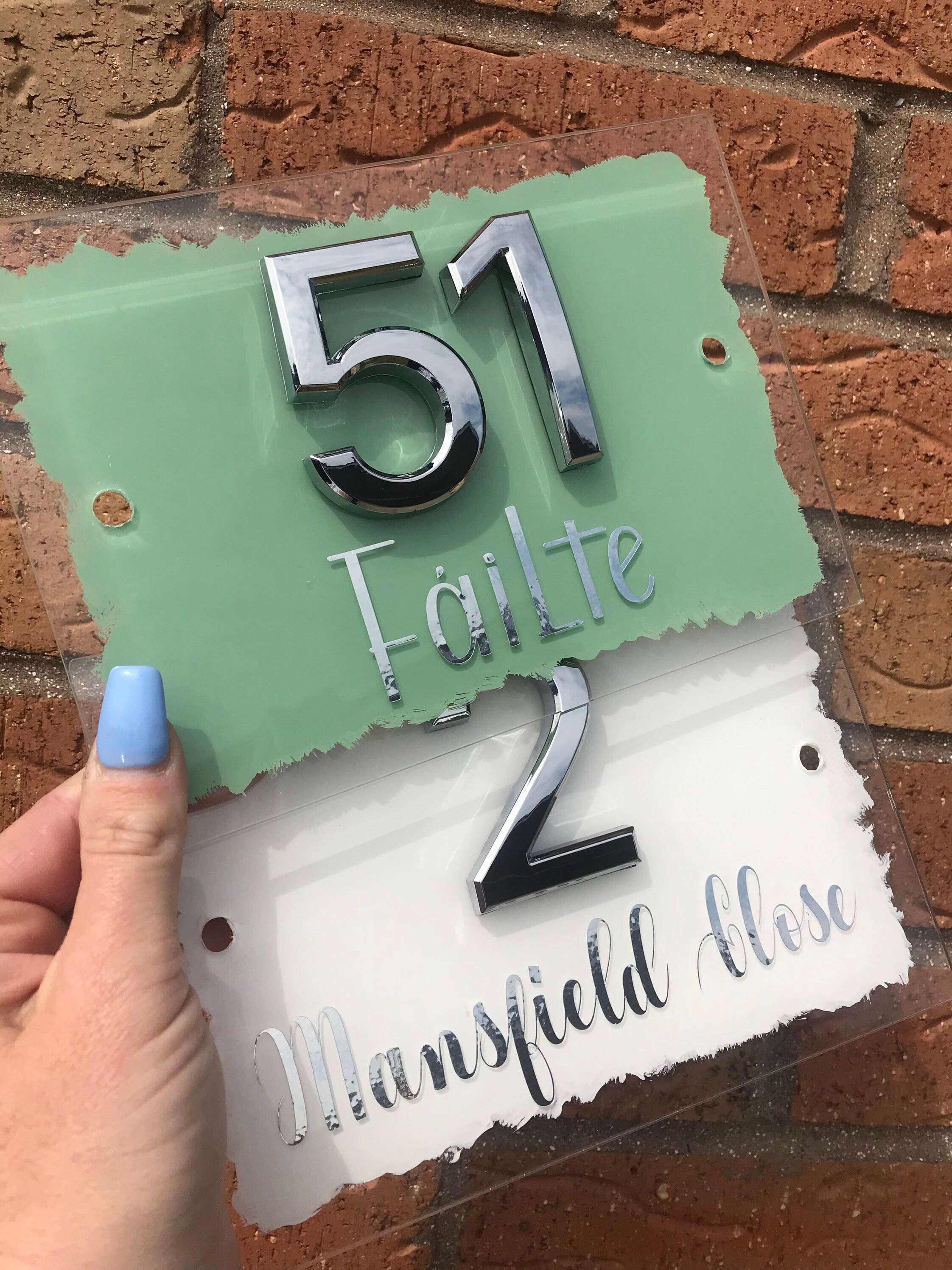 Door Number Sign 3D Hand Painted Acrylic Front Door Sign | Etsy
