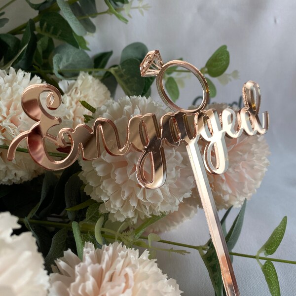 Engaged Cake Topper - Etsy