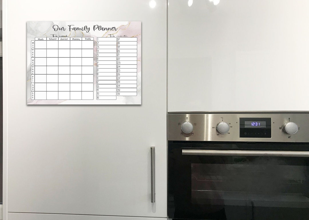 Large Family Wall Planner, Magnetic Family Meal Planner, A3 Wall ...