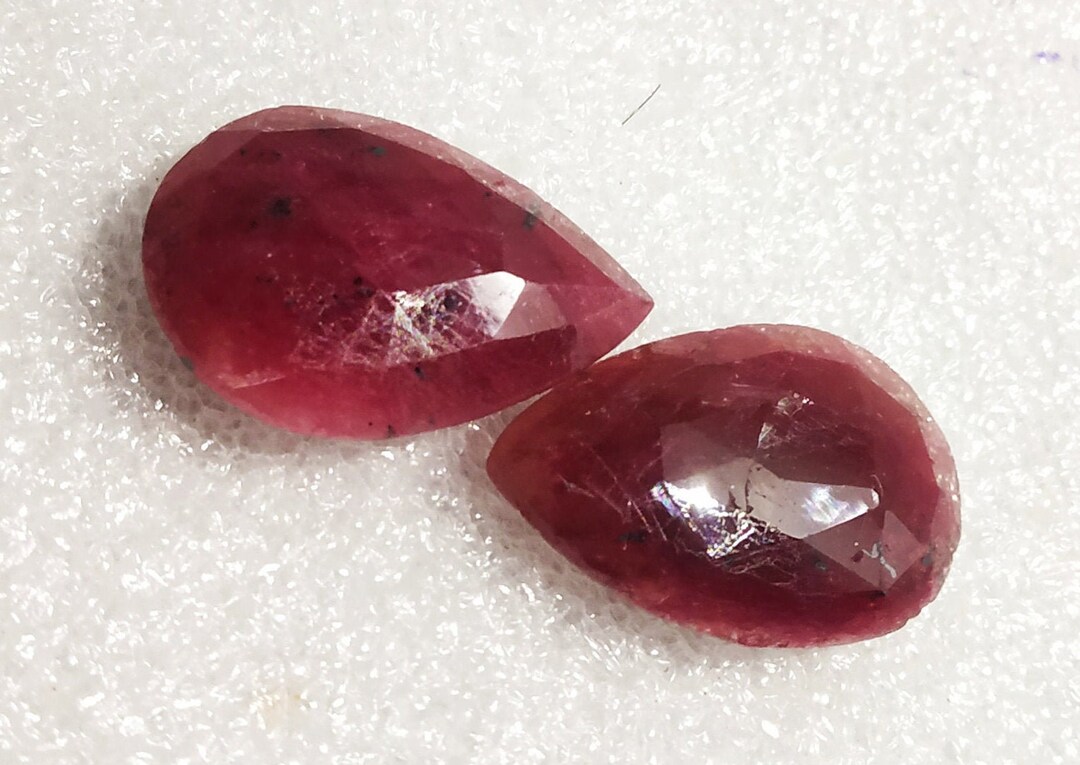 Ruby 30.65cts15x20x6 Natural Ruby Rose Cut Cutting Amazing Matched Pair ...