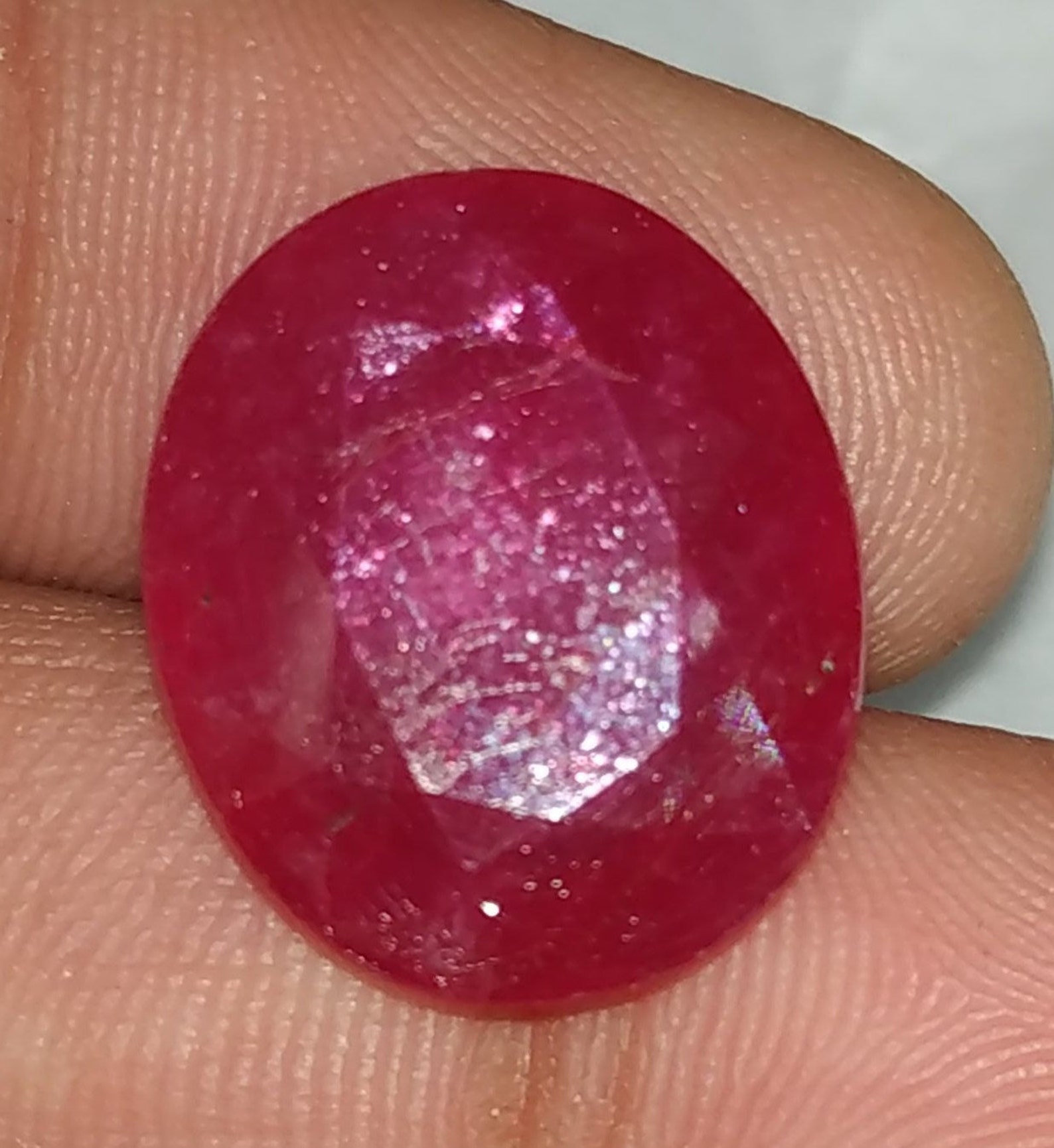 Ruby Glass Filled 16.70 Cts 14x16x6 Natural Glass Filled | Etsy