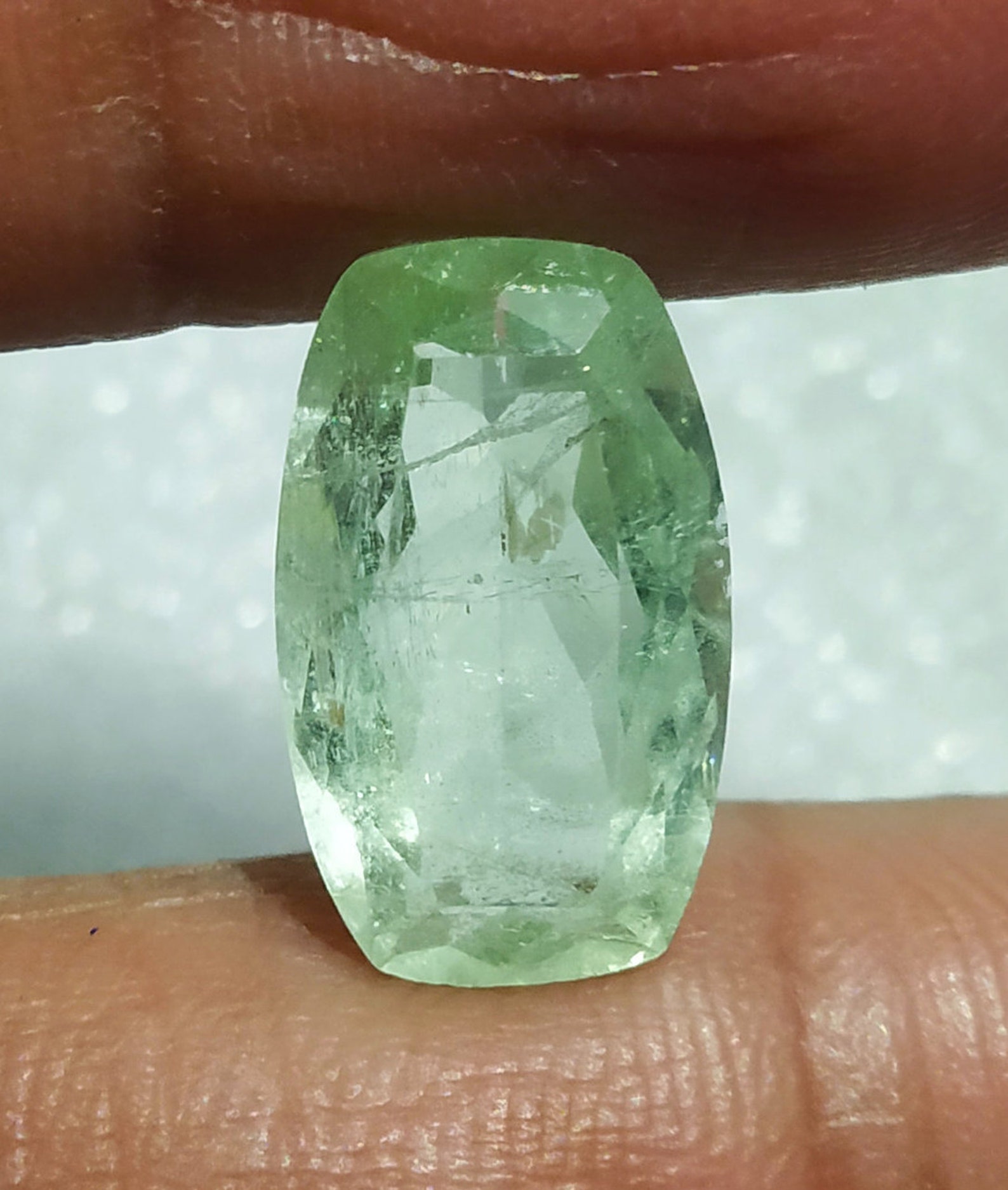 Aquamarine 4.70cts8x14x6 Mind Blowing Green Aquamarine cut | Etsy