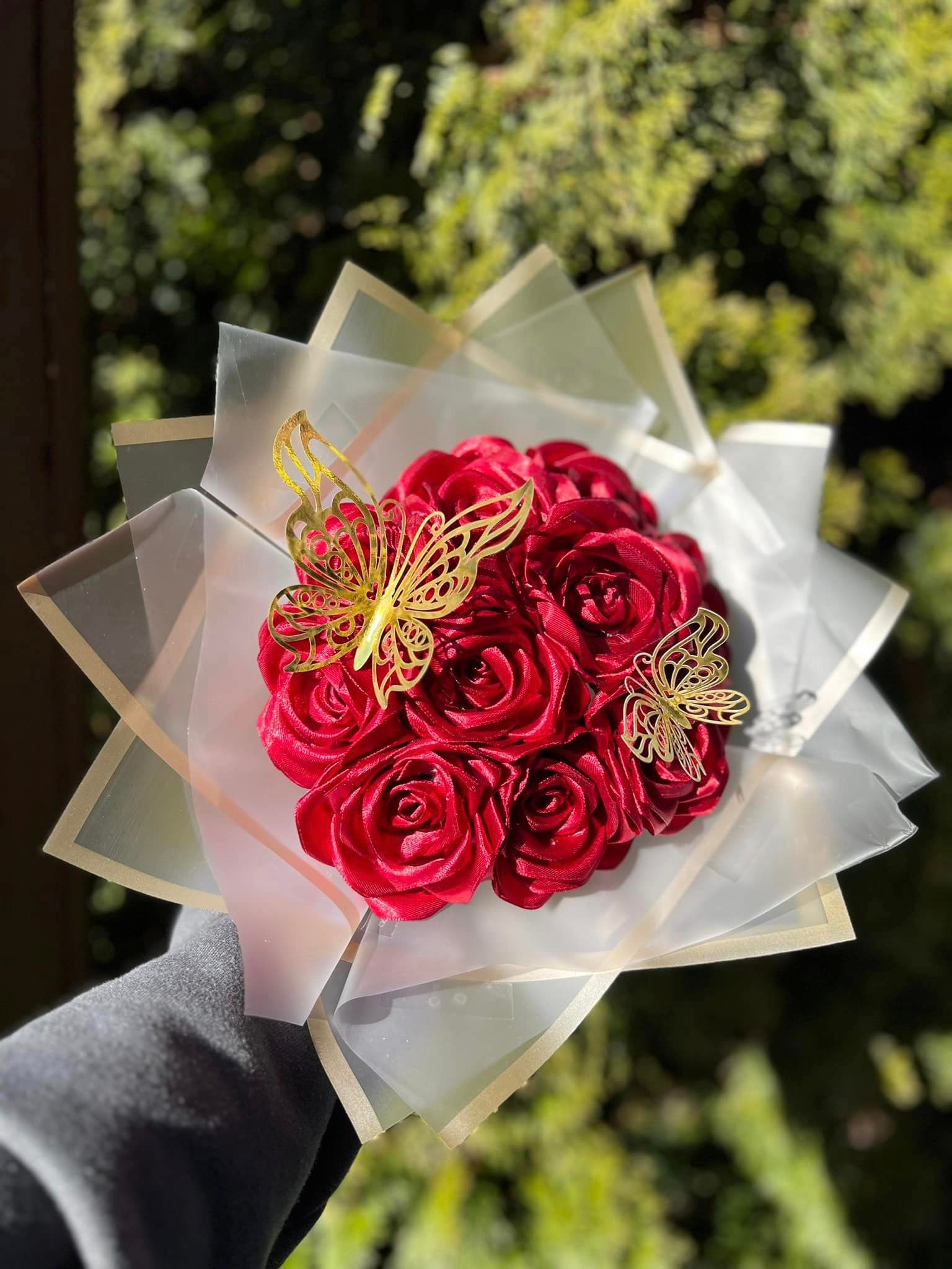 Eternal Ribbon Rose Bouquet - Etsy