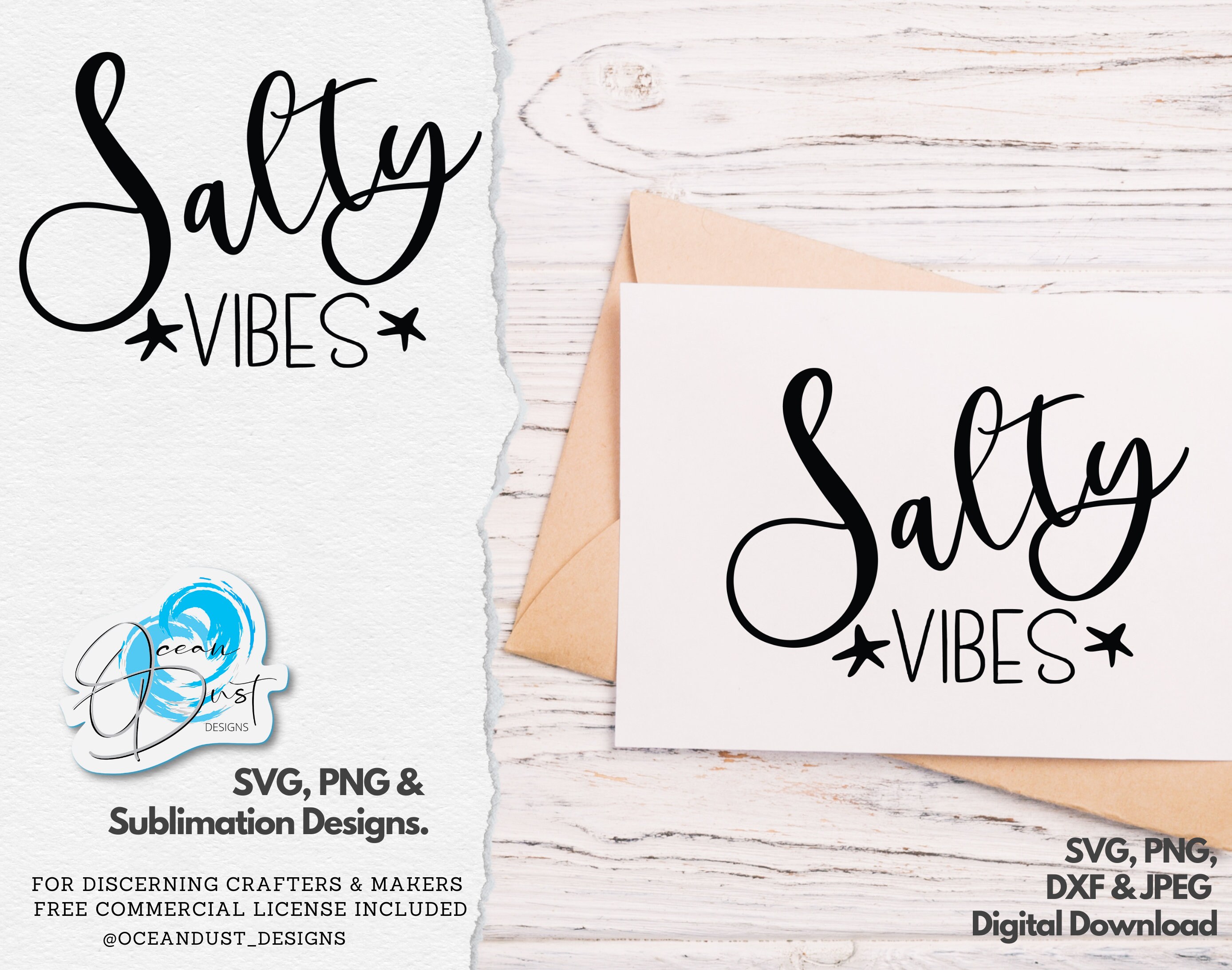 Salty Vibes SVG Summer SVG Beach Life PNG Vacation Clipart - Etsy