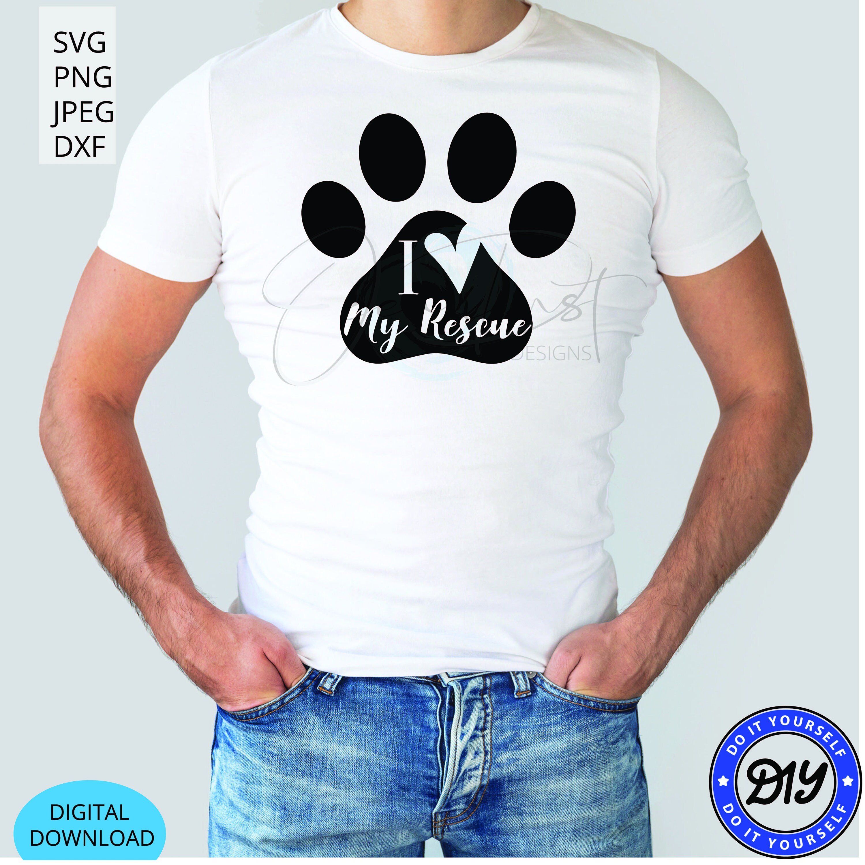 I Love my Rescue Dog SVG File for Cricut & Silhouette Rescue | Etsy