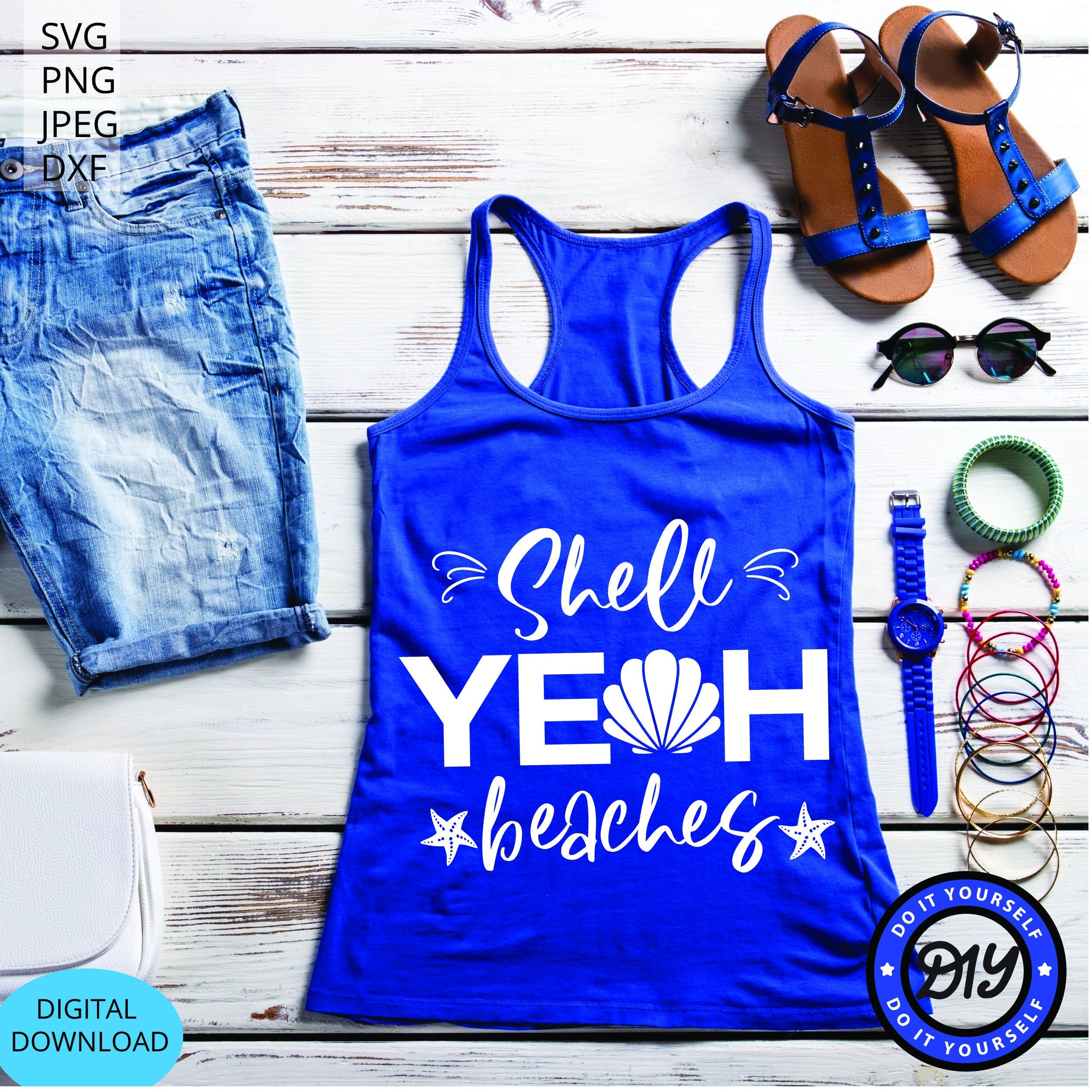 Shell Yeah Beaches SVG Cut File for Cricut Silhouette Lake - Etsy