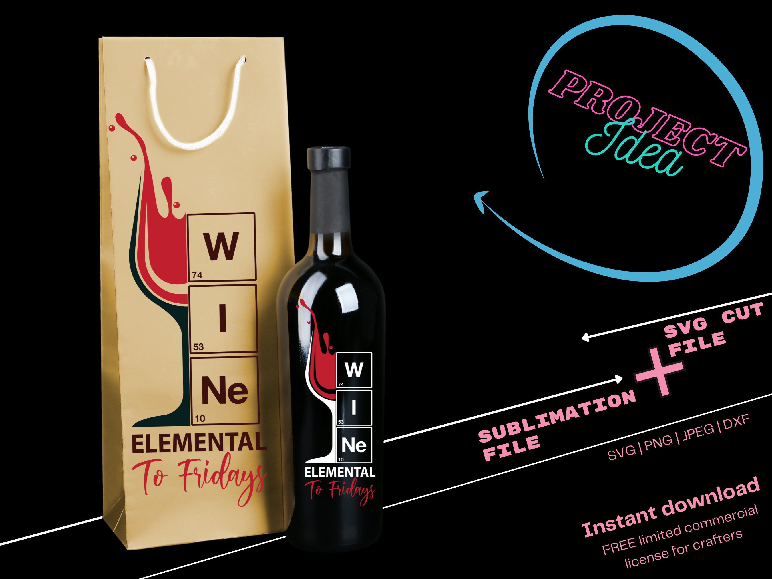Wine Elemental to Fridays SVG Cut File for Cricut & - Etsy