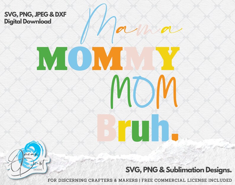 Mama Mommy Mom Bruh Svg Mom Life Svg Mothers Day PNG - Etsy