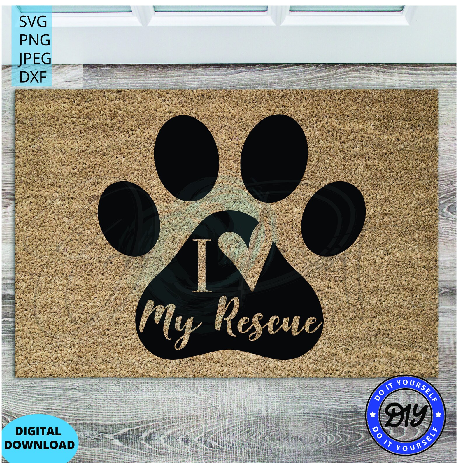 I Love My Rescue Dog SVG File for Cricut & Silhouette Rescue - Etsy