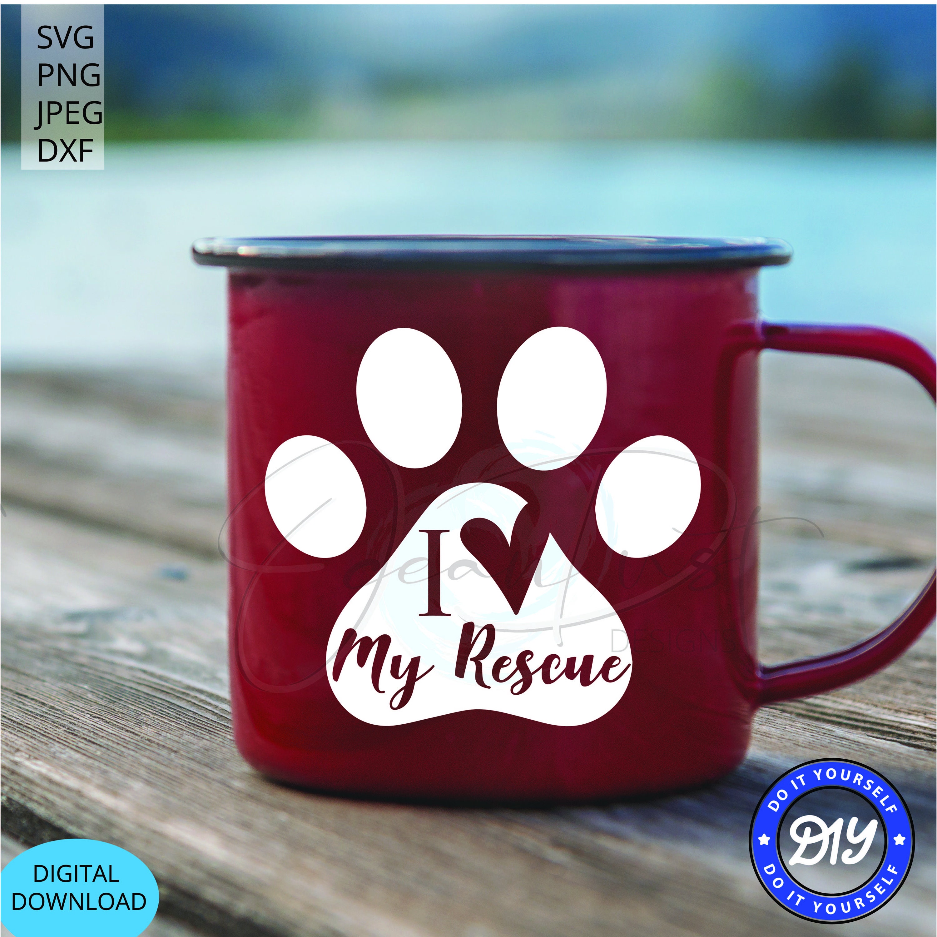 I Love my Rescue Dog SVG File for Cricut & Silhouette Rescue | Etsy
