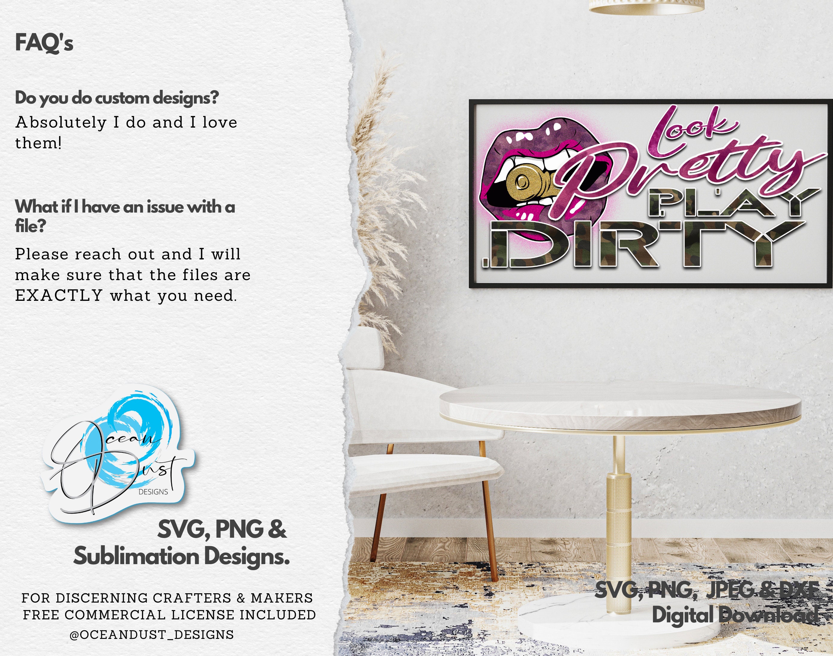 Look Pretty Play Dirty SVG Sublimation Design Hunting Girl - Etsy