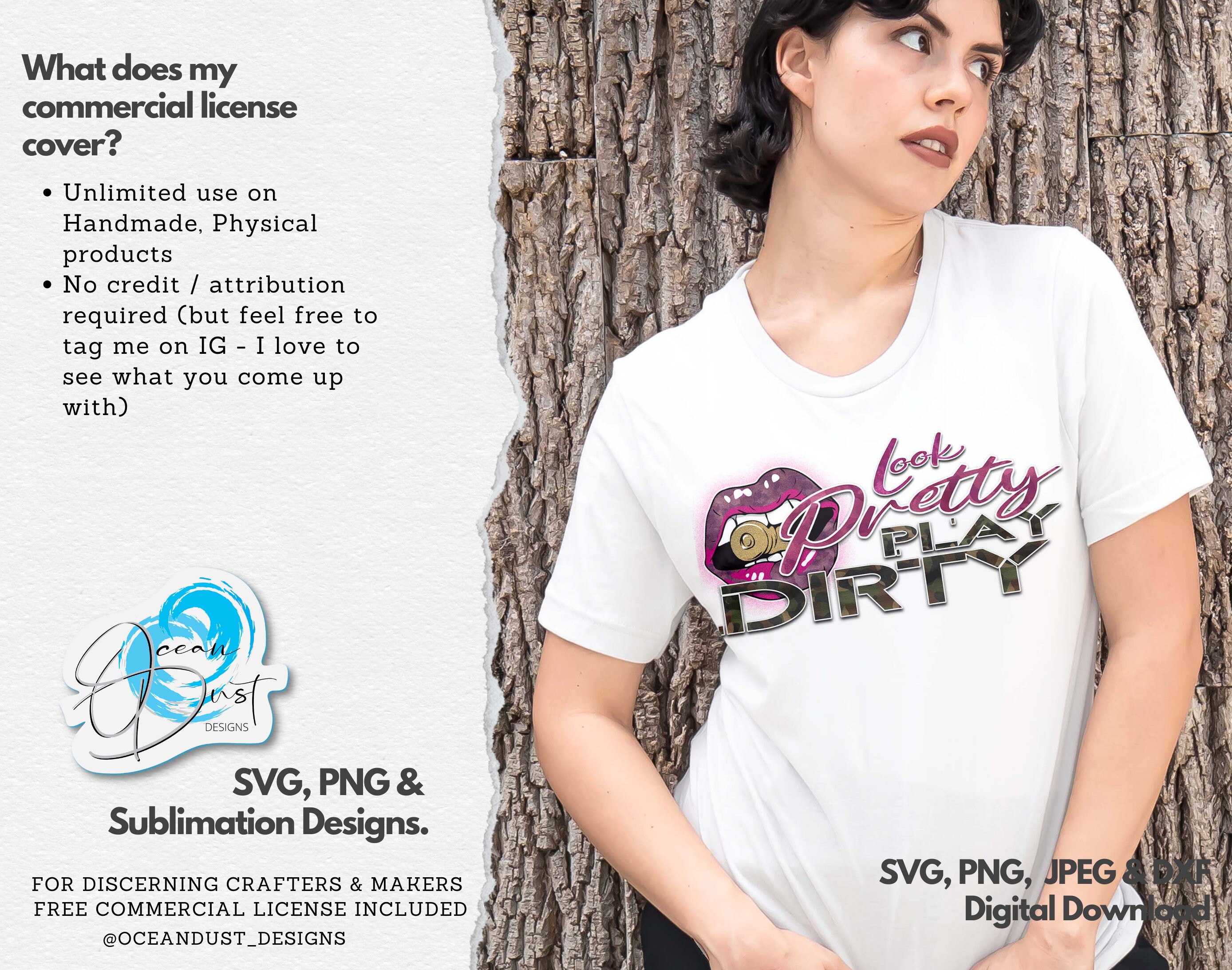 Look Pretty Play Dirty SVG Sublimation Design Hunting Girl - Etsy