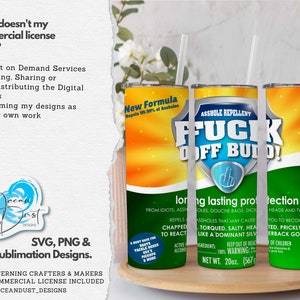 Cuss Word Tumbler Wrap, Funny Sarcastic Swear, Asshole Repellent ...