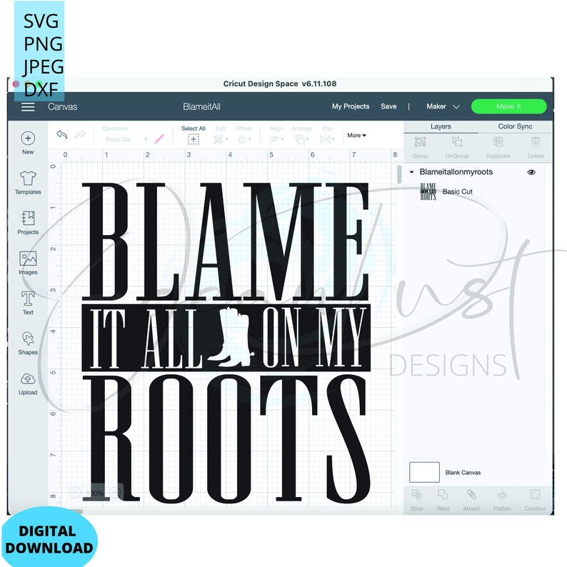Blame it all on my roots SVG Cut file for Cricut & Silhouette | Etsy