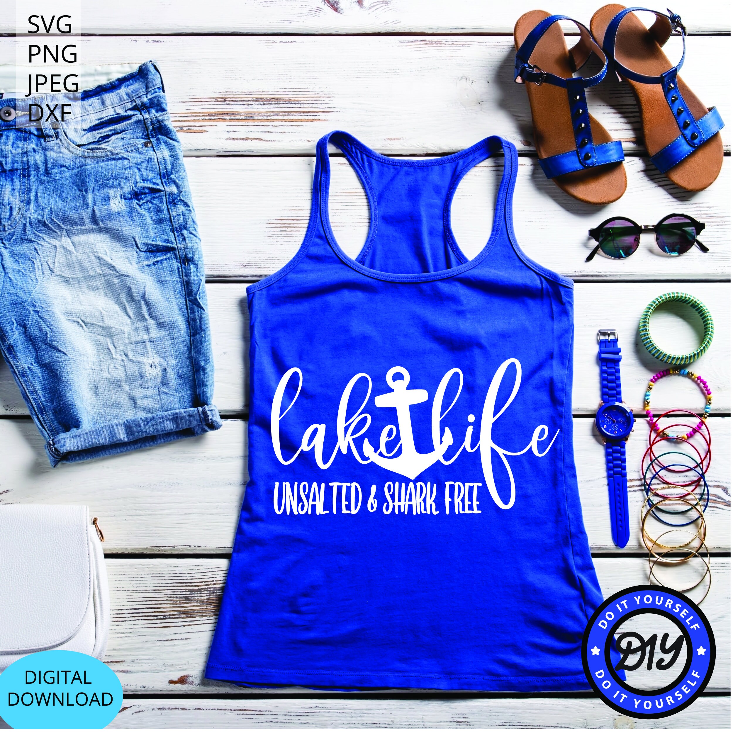 Lake Life - Unsalted & Shark Free SVG Cut File for Cricut, Silhouette ...