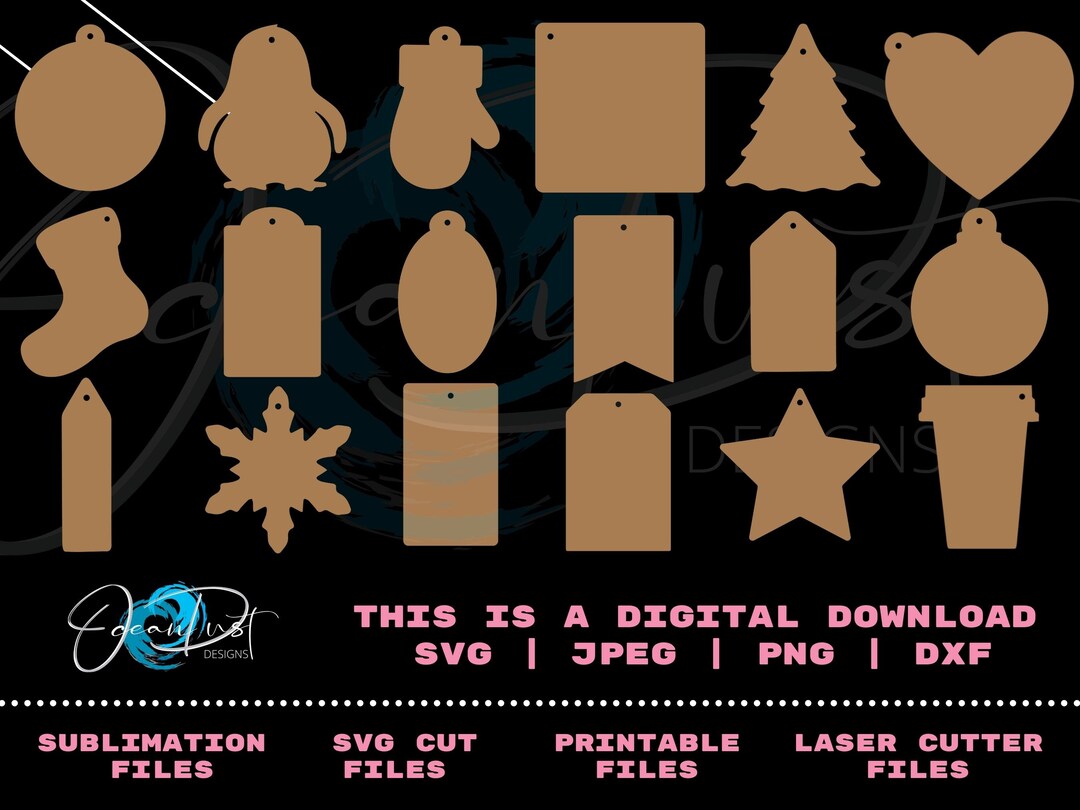 Christmas Gift Tag SVG, Christmas Shapes Tag, Price Tag Template ...