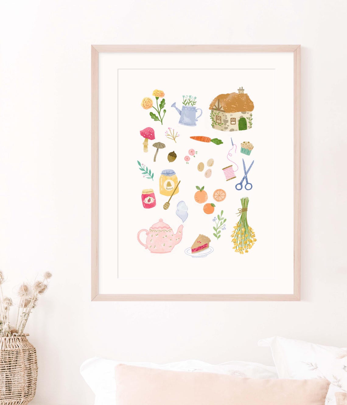 Spring Cottage Art Print | Wall Art, Floral, Literary Quote, Gardening ...