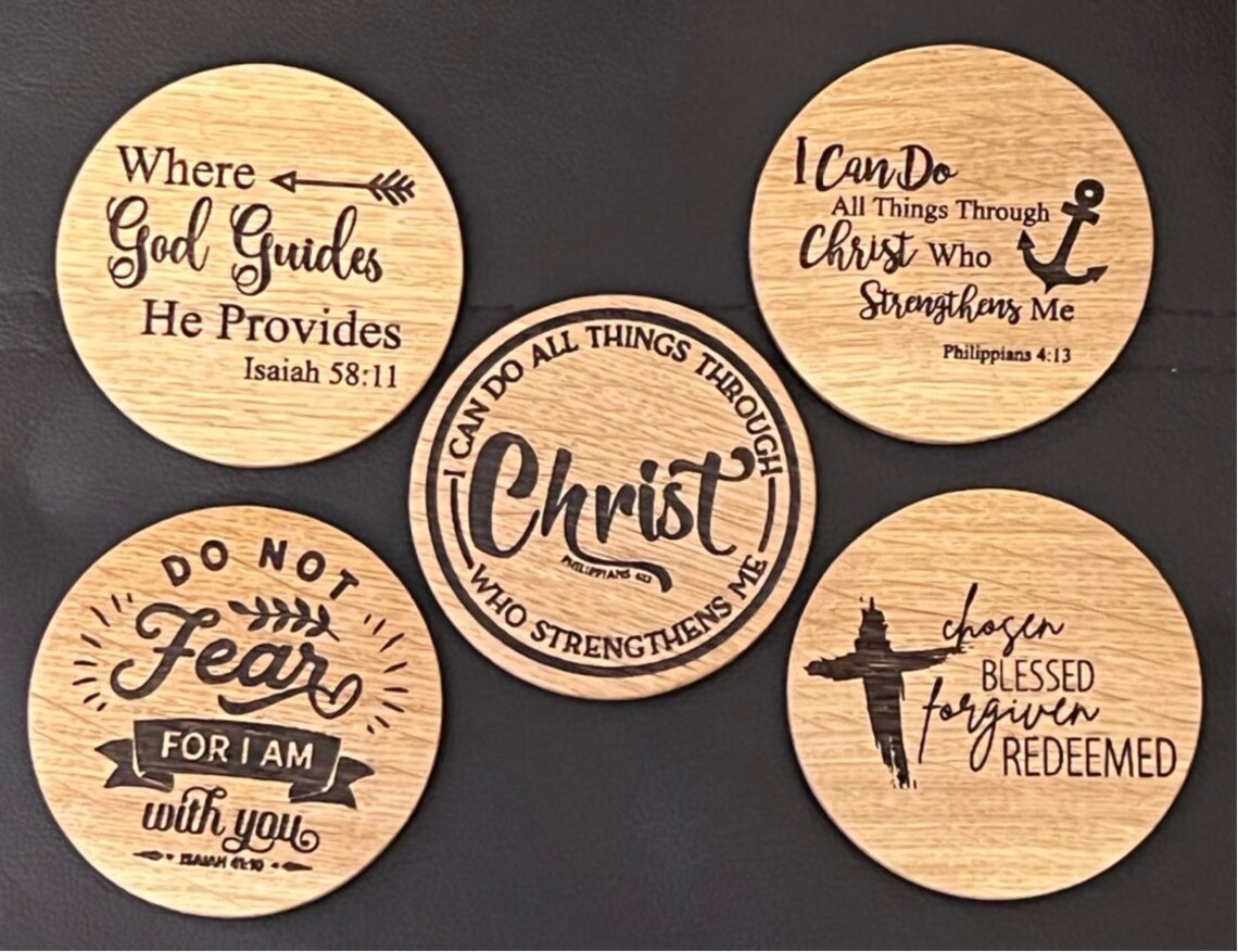 Bible Verse Oak Coasters christian Coasters Gift christian - Etsy UK