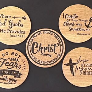 Bible Verse Oak Coasters ,christian Coasters Gift ,christian Home ...