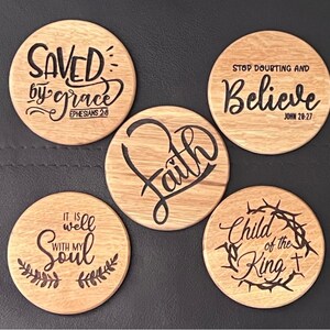 Bible Verse Oak Coasters ,christian Coasters Gift ,christian Home ...
