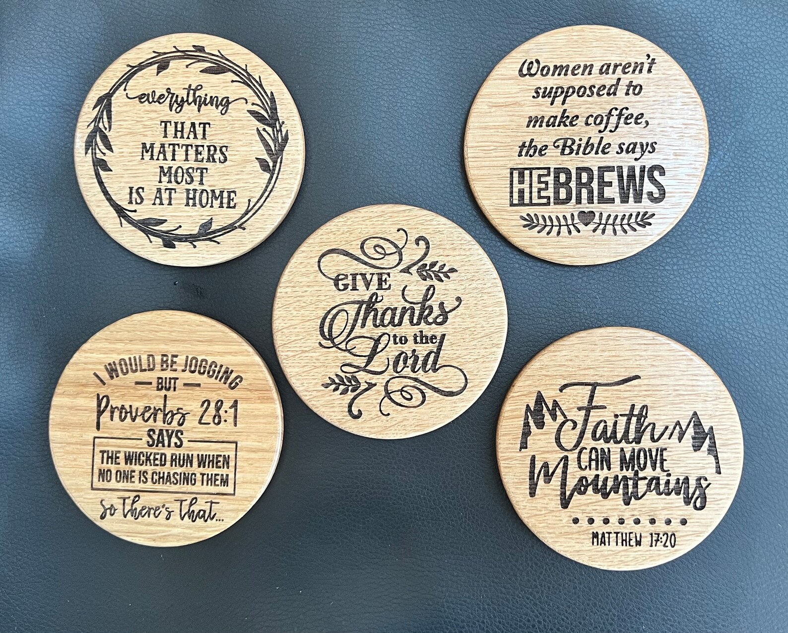 Bible Verse Oak Coasters christian Coasters Gift christian - Etsy