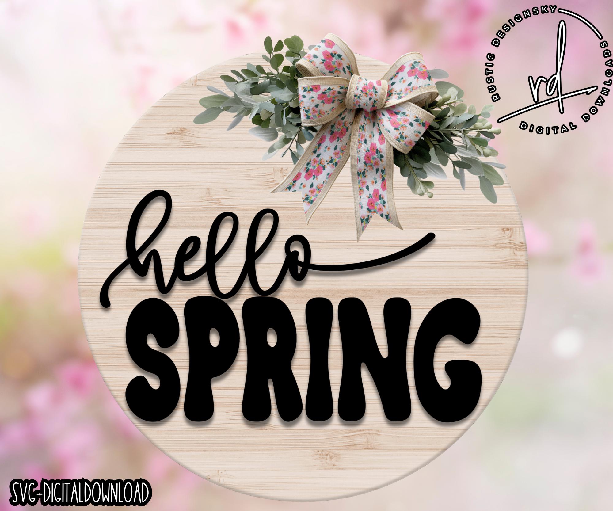 Svg/png-hello Spring Design-cricut|digitaldownload|laserreadyfile - Etsy