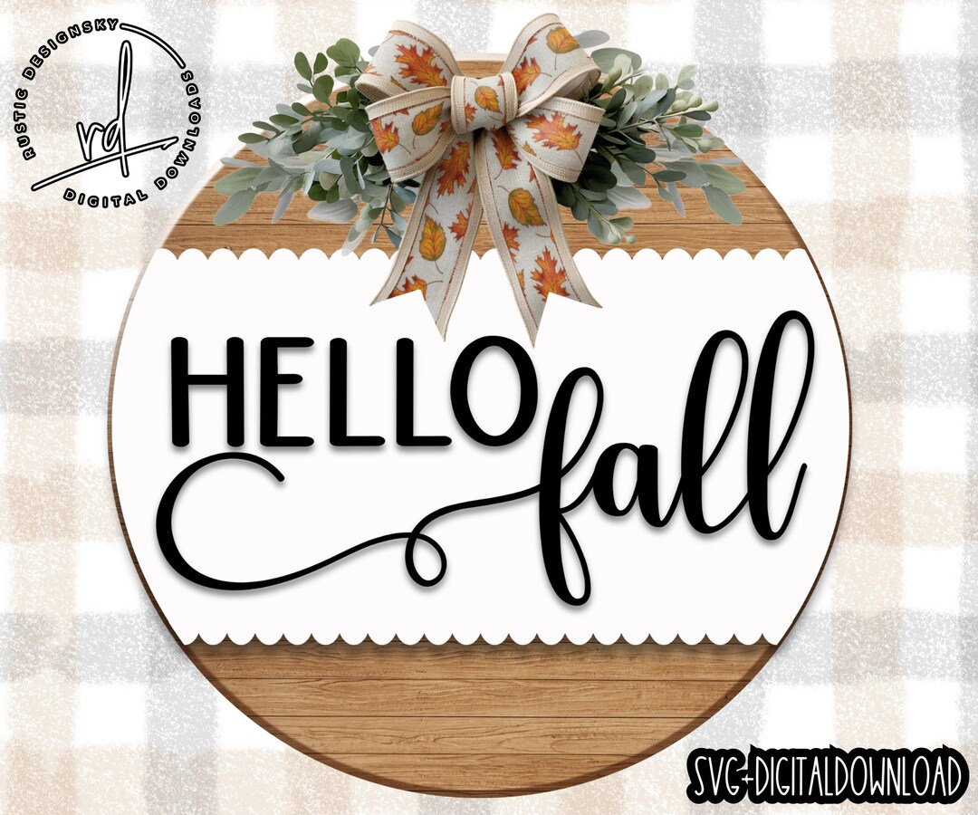 SVG/PNG- Hello Fall Fancy Font Design-cricut|digitaldownload - Etsy