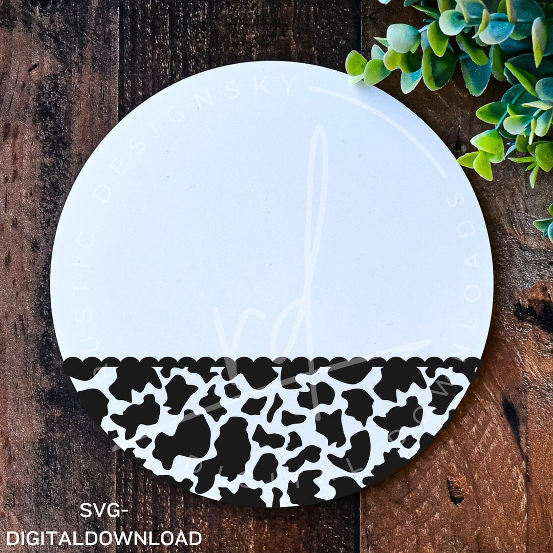 SVG/PNG- Cowprint Pattern With Beaded Trim Half Circle Design-cricut ...