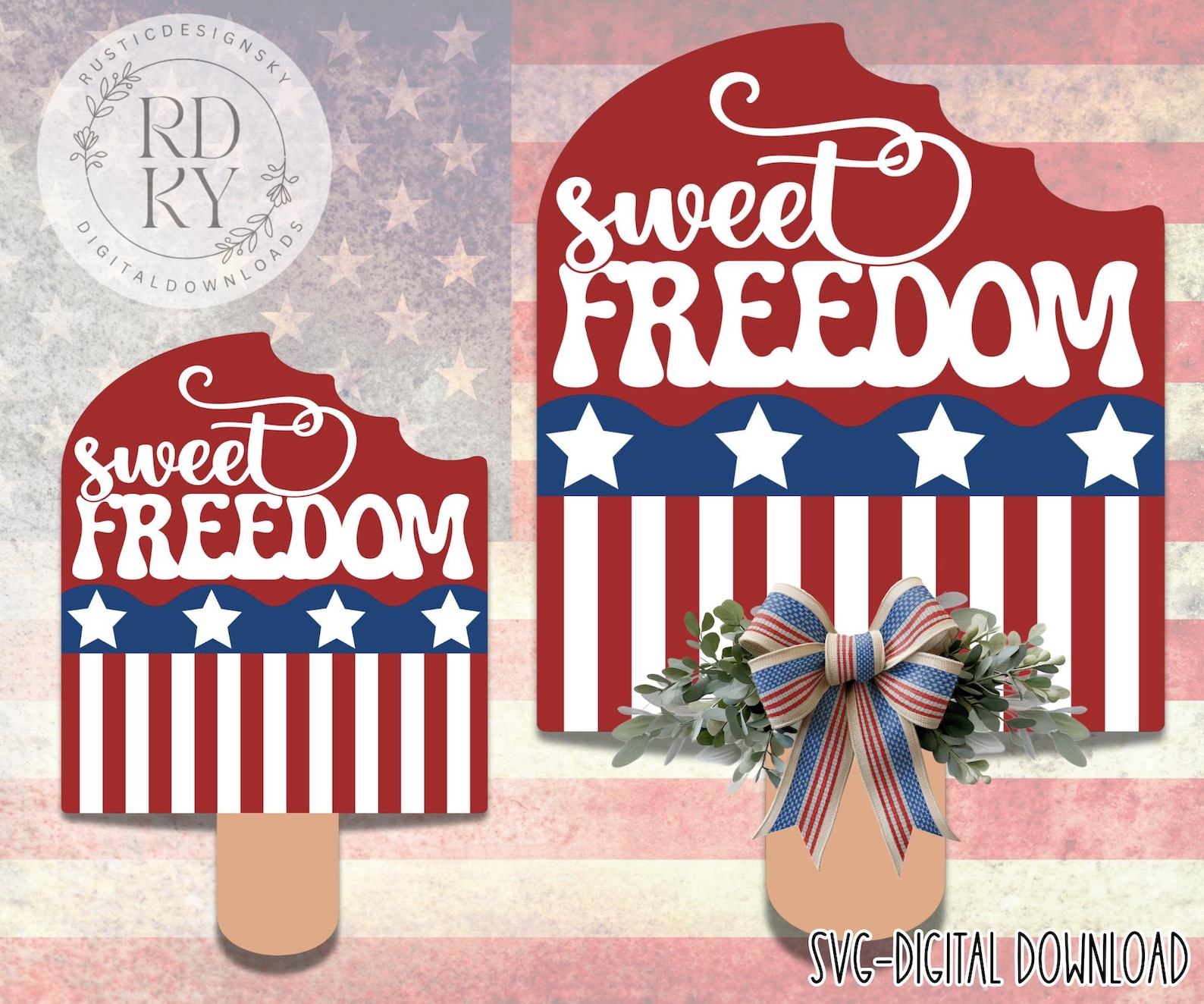 Svg/png-sweet Freedom Popsicle Design-cricut|digitaldownload ...