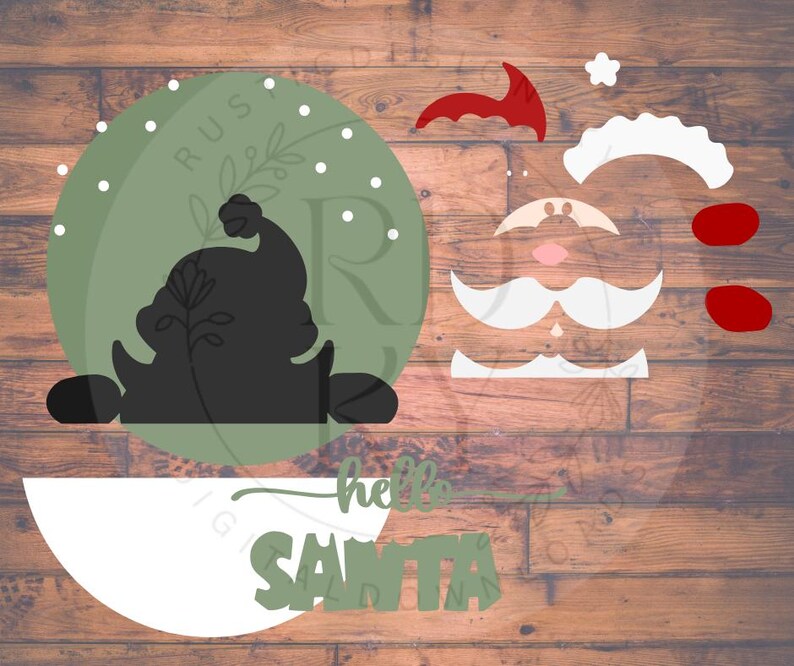 Svg/png-hello Santa With Layered Santa Claus and Snow Dots-cricut ...