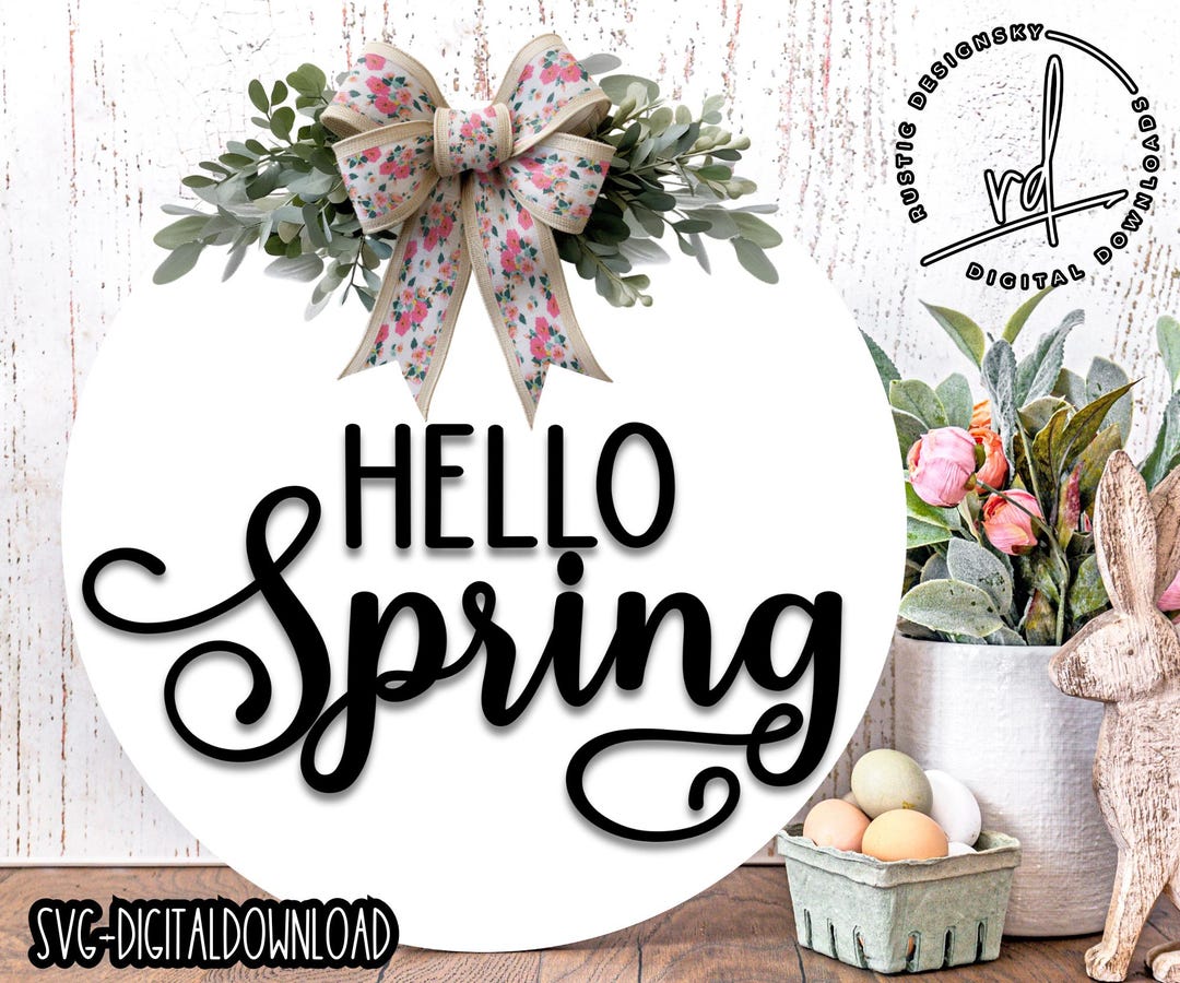 Svg/png-hello Spring Laser Ready File-cricut|digitaldownload ...