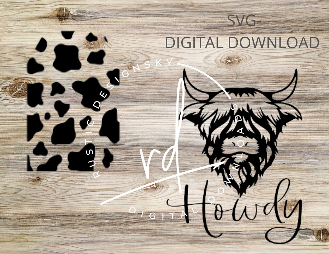 SVG/PNG File- Howdy Highland Cow Print|cricut|digitaldownload|doortags ...