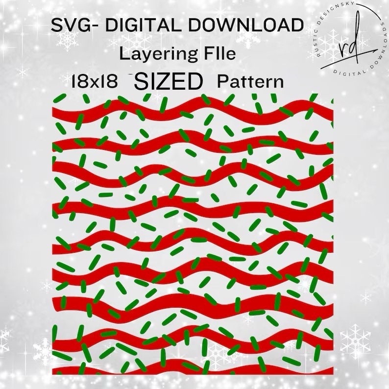 SVG/PNG- Red Wavy Lines and Green Speck Pattern-cricut|digitaldownload ...