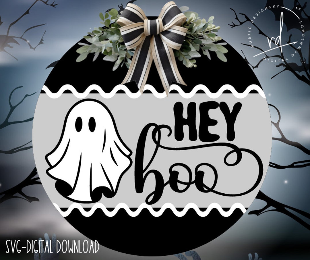 SVG/PNG- Hey Boo Layered Ghost With Funky Wavy Line Pattern-cricut ...