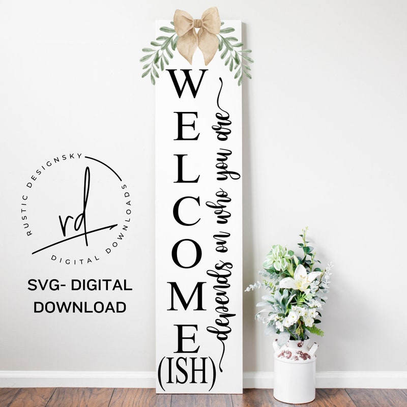 Vertical Welcome Svg - Etsy