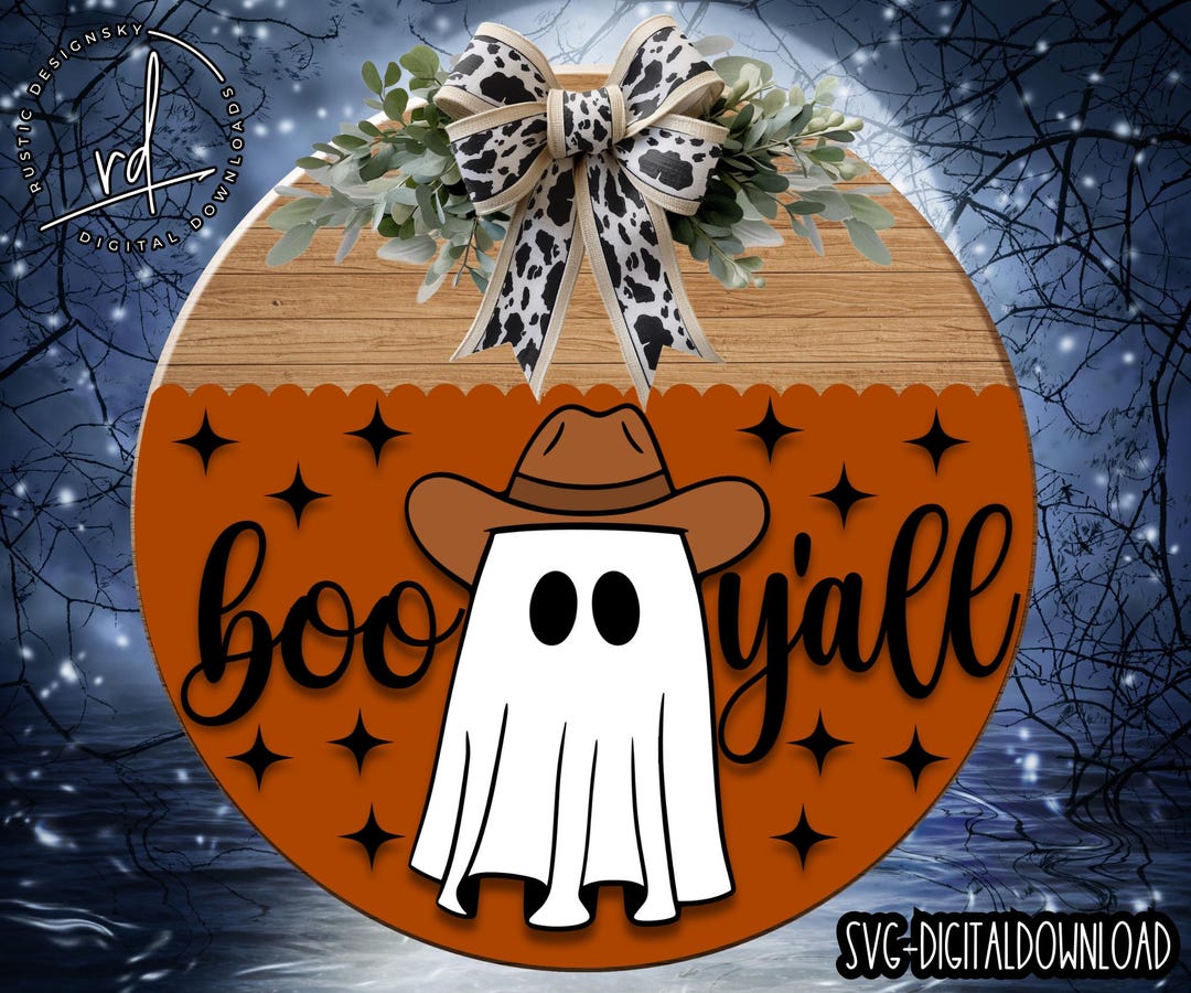SVG/PNG- Boo Y'all With Layered Cowboy Ghost-halloween|cricut ...