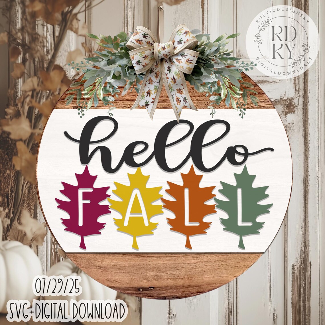 Svg/png-hello Fall With Fall Leaves-cricut|digitaldownload ...