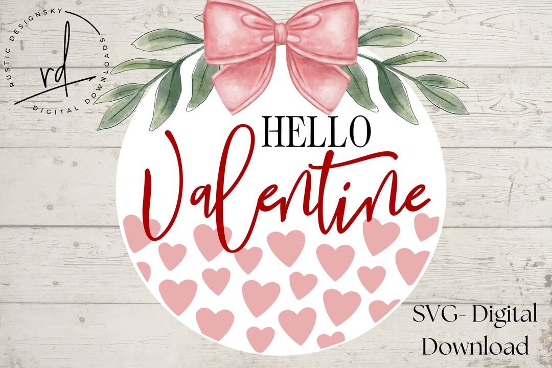 Svg-hello Valentine Heart Pattern-cricut|digitaldownload ...