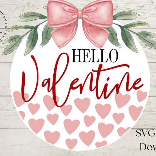 Svg-hello Valentine Heart - Etsy