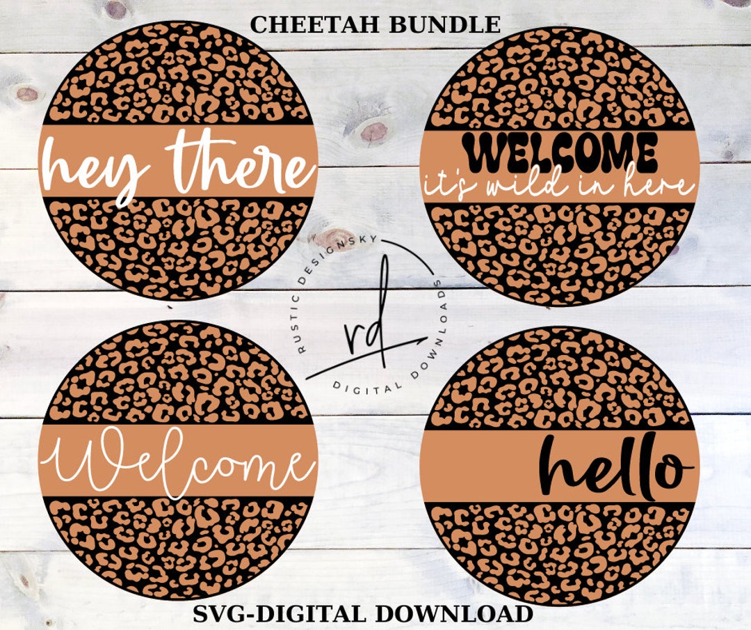 Leopard Print Welcome Sign SVG – Cheetah Pattern Bundle (digital ...