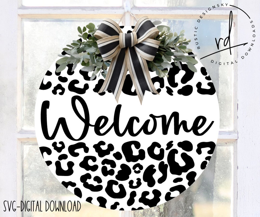 SVG/PNG- Welcome Cheetah Print Design-cricut|digitaldownload - Etsy