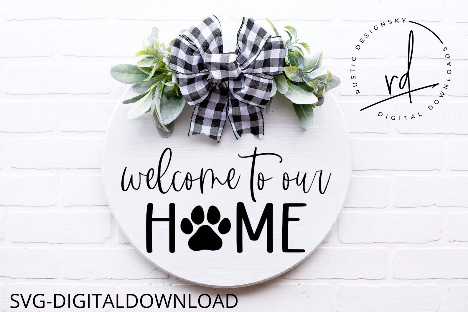 SVG/PNG File- Welcome to Our Home With Paw Print Accent|digitaldownload ...