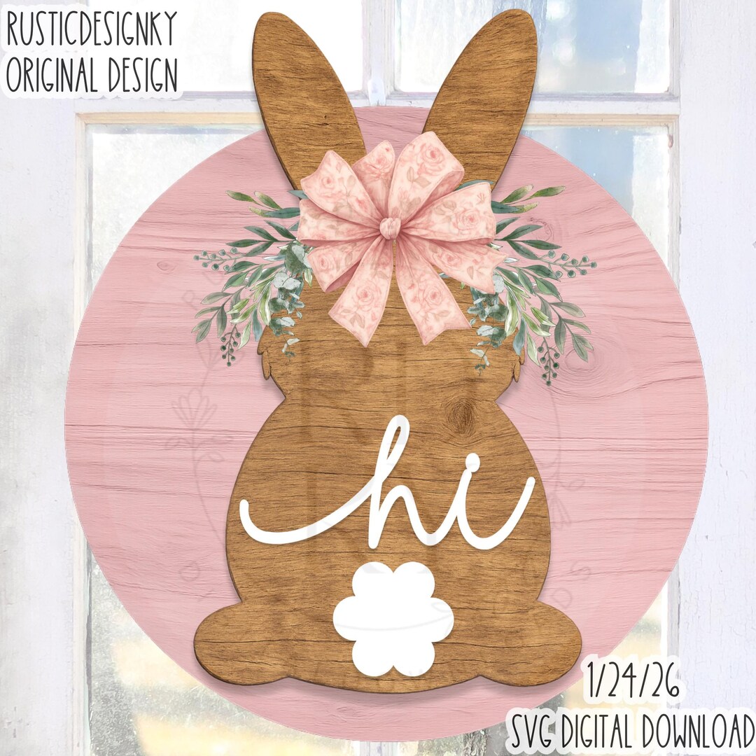 Svg/png-hi, Bunny With Cotton Tail Design-layeringfile|cricut ...