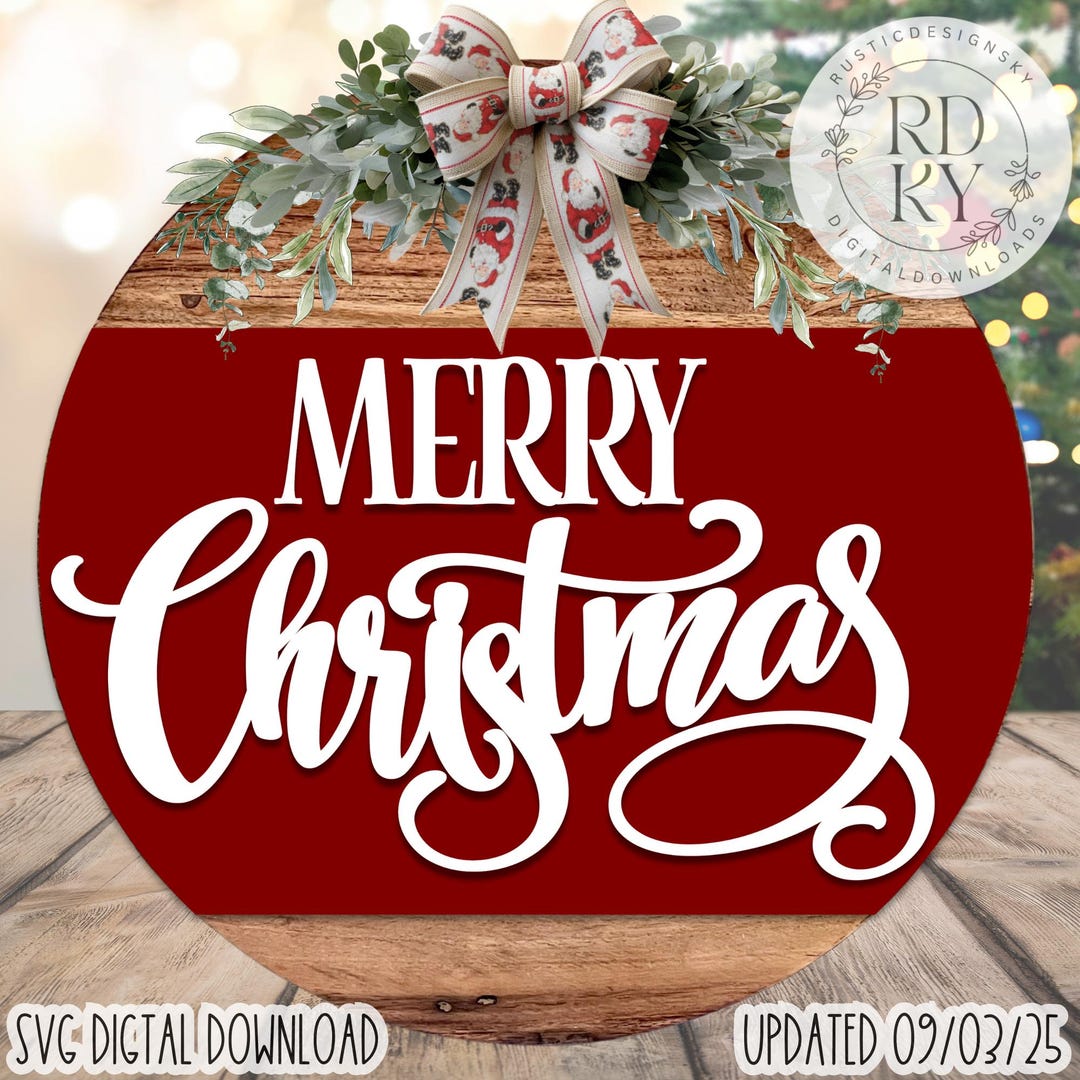 SVG/PNG- Merry Christmas Curly Lettering-cricut|digitaldownload ...